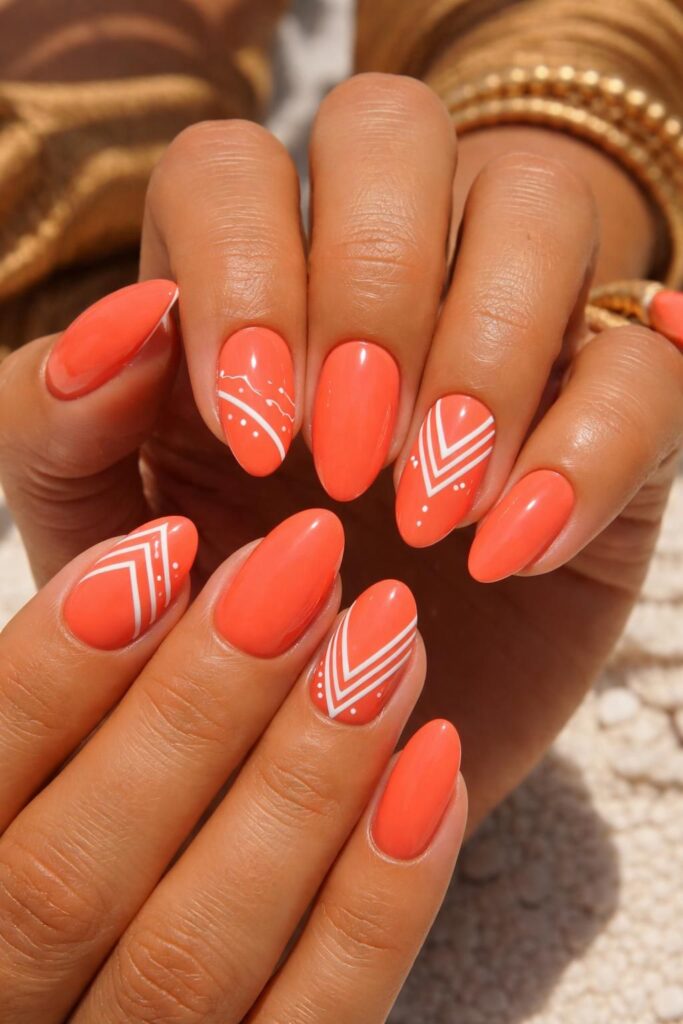 Ongle Gel Corail Deco